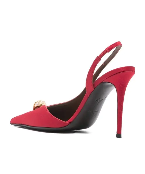 GIUSEPPE ZANOTTI Embellished Slingback Pumps - Red