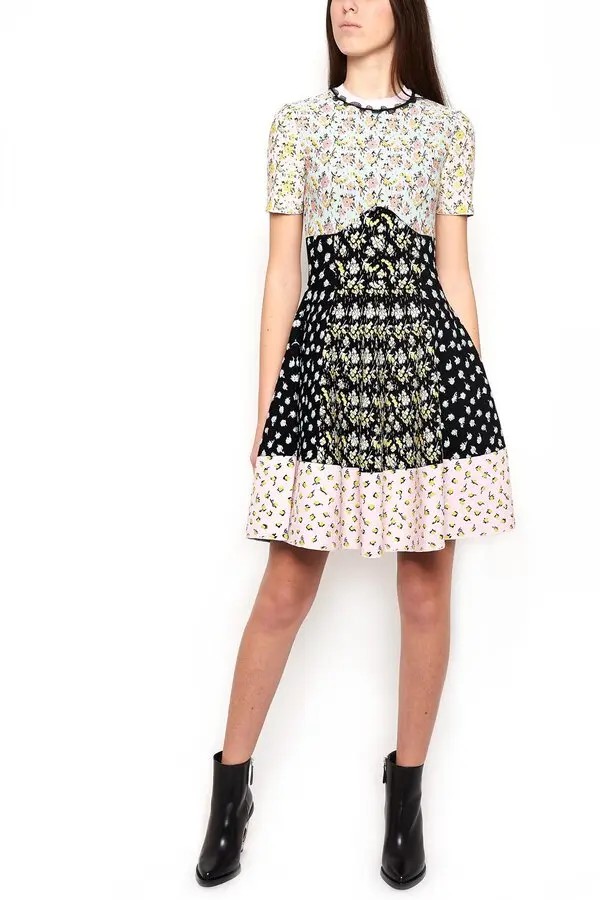 Alexander McQueen Floral Printed Knitted Dress