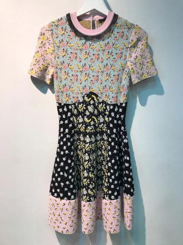 Alexander McQueen Floral Printed Knitted Dress