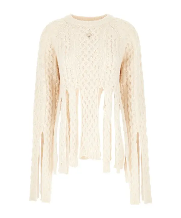 Coperni Shredded Knitted Jumper - White