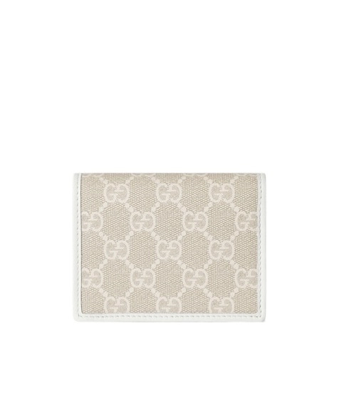 Gucci Gg Emblem Mini Wallet - Beige/white