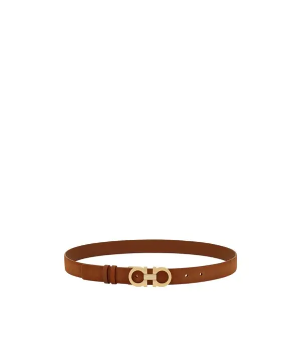 FERRAGAMO Adjustable Gancini Belt - Natural