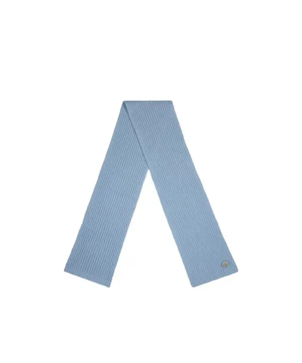 Gucci Gg-patch Ribbed-knit Scarf - Blue