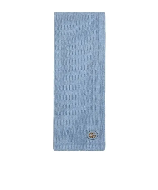 Gucci Gg-patch Ribbed-knit Scarf