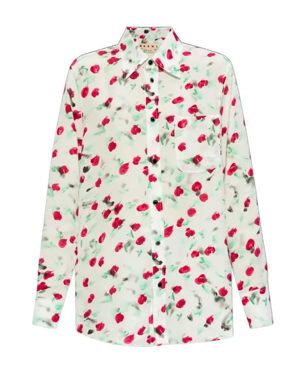 Marni Allover Floral Print Shirt - White