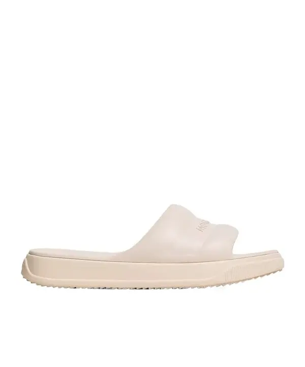 Moncler Padded Slides With Letter Detailing - Beige