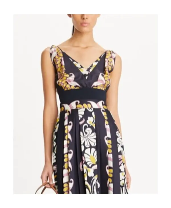 Tory Burch Graphic Printed V-neck Top