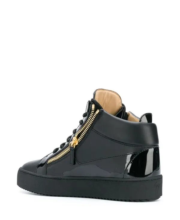 GIUSEPPE ZANOTTI High Top Lace-up Sneakers With Side Zippers