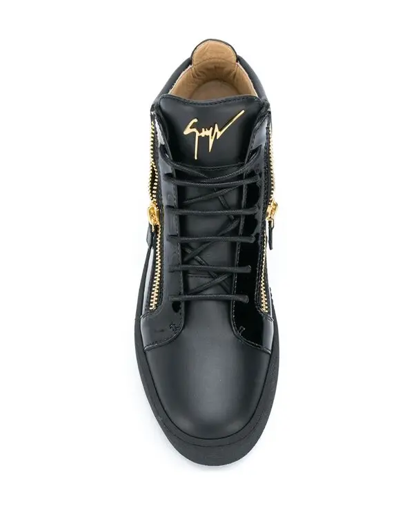 GIUSEPPE ZANOTTI High Top Lace-up Sneakers With Side Zippers