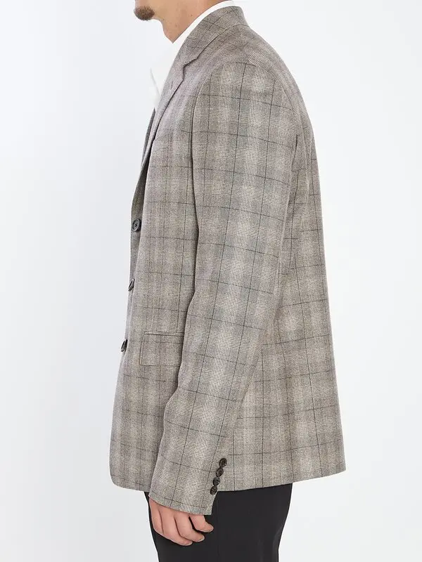 Celine Tailored Jacket In Prince Of Wales Wool Flannel