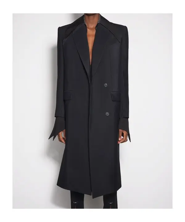 MUGLER Single-breasted Tailored Coat - Black