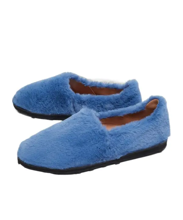 Marni Faux Fur Slip-on Loafers - Blue