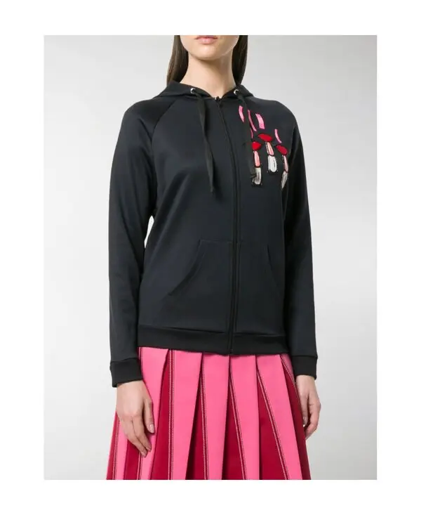 Valentino Garavani Zip-up Hooded Casual Jacket