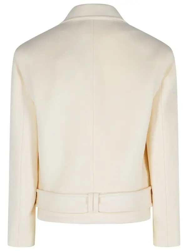 Balmain Cropped Reefer Jacket - White