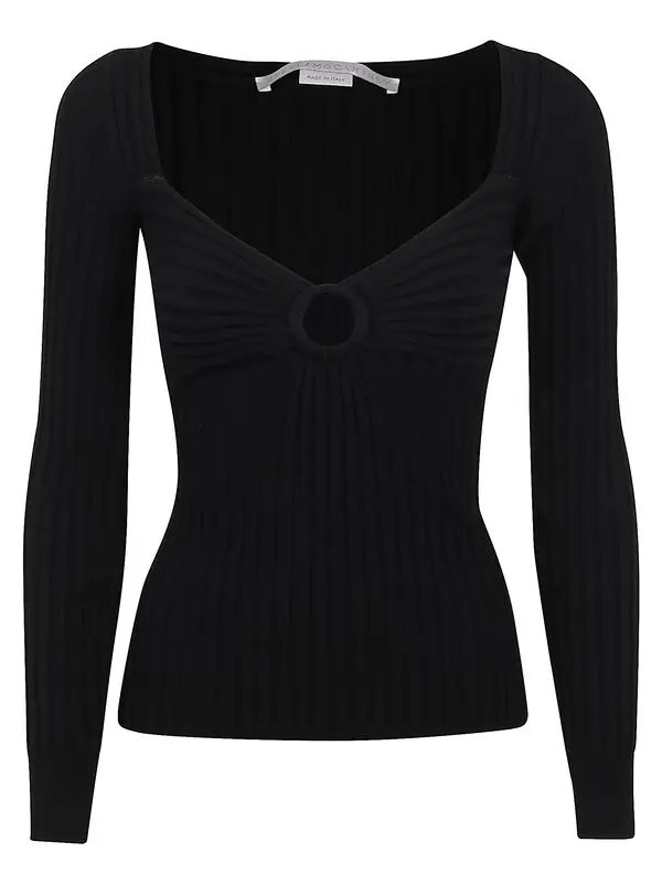 Stella McCartney Ribbed Knit Top With Keyhole Detail - No