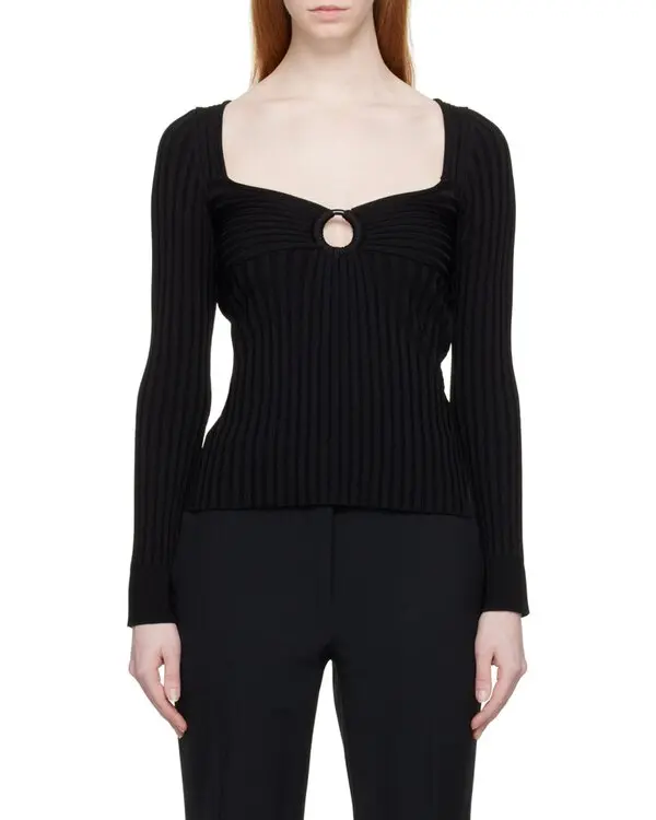 Stella McCartney Ribbed Knit Top With Keyhole Detail - No