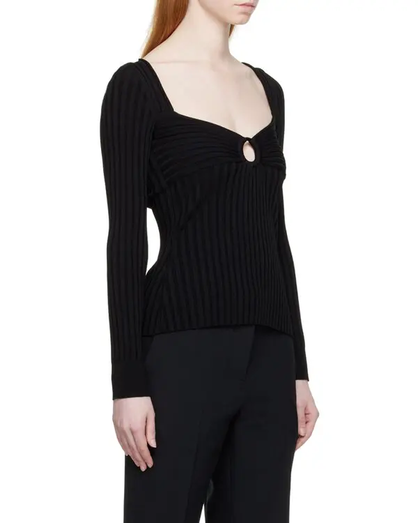 Stella McCartney Ribbed Knit Top With Keyhole Detail - No