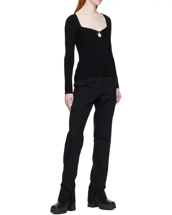 Stella McCartney Ribbed Knit Top With Keyhole Detail - No