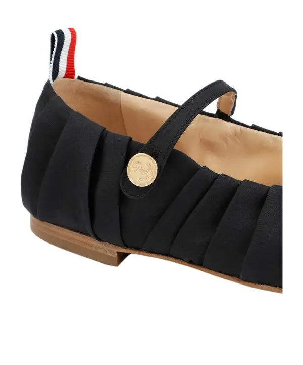 Thom Browne Ruched Ballerina Flats - Black
