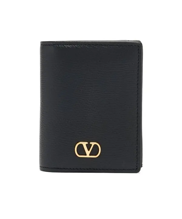 Valentino Garavani Vlogo Plaque Bi-fold Wallet - Black
