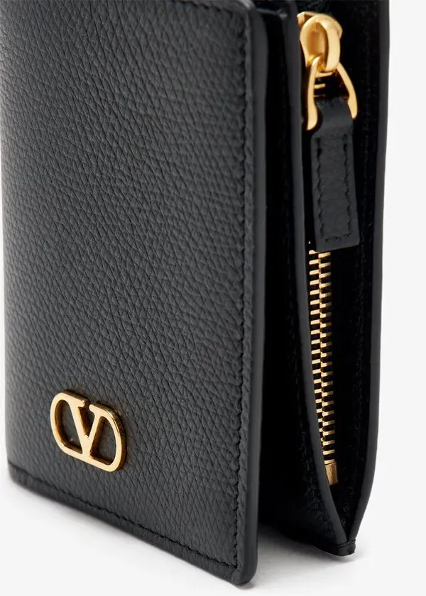 Valentino Garavani Vlogo Plaque Bi-fold Wallet - Black