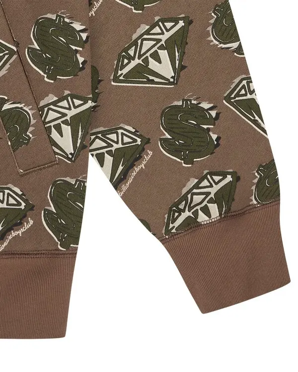 BILLIONAIRE BOYS CLUB Diamond And Dollar Print Zip-up Jacket