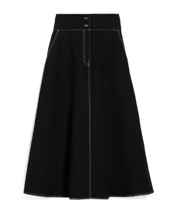 Max Mara A-line Midi Skirt With Contrast Stitching
