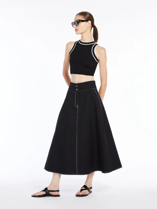 Max Mara A-line Midi Skirt With Contrast Stitching