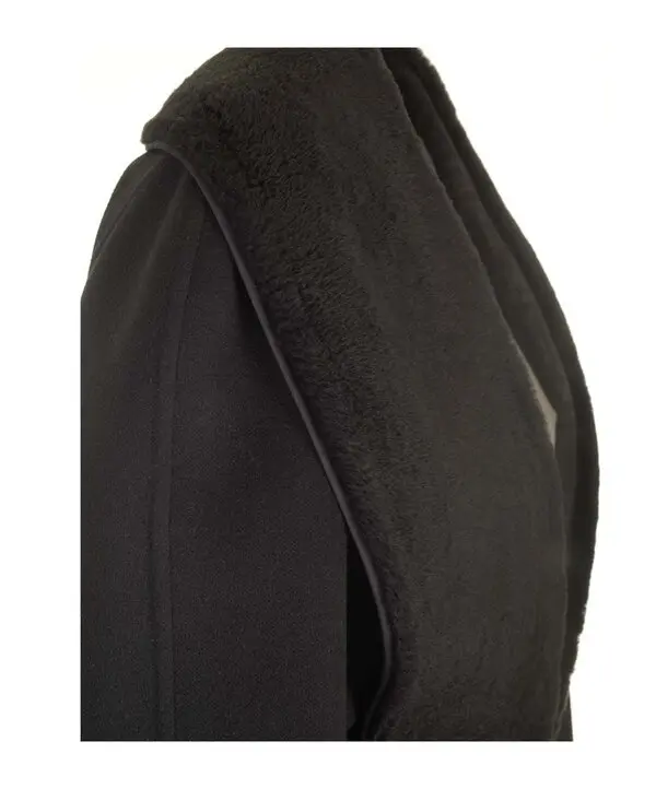 Fendi Wrap-style Belted Waist Cocoon Coat - Black
