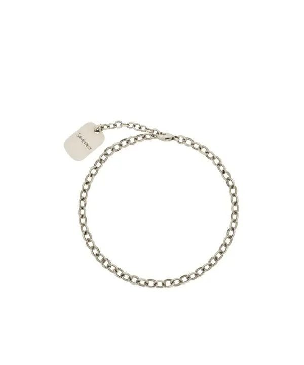 Saint Laurent Ribbed Chain Bracelet - Yellow