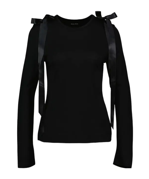 Simone Rocha Long Sleeve T-shirt With Bow Detail