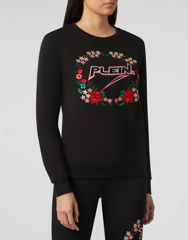 Philipp Plein Embroidered Round Neck Sweater
