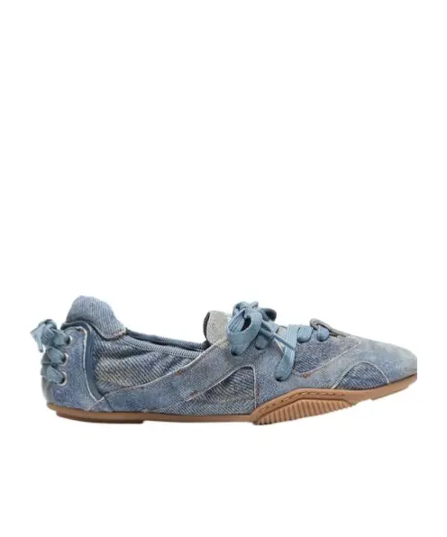 Acne Studios Lace-up Denim Sneakers - Light Blue