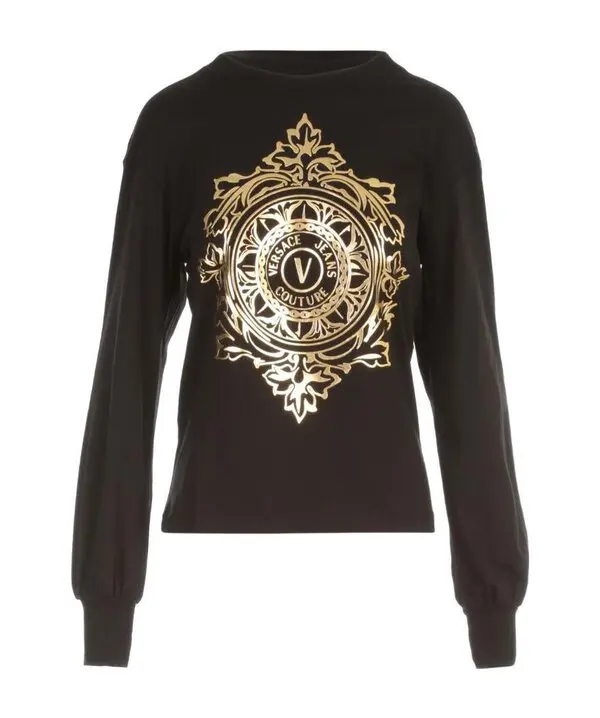 Versace Logo-print Long-sleeve Sweatshirt - Black