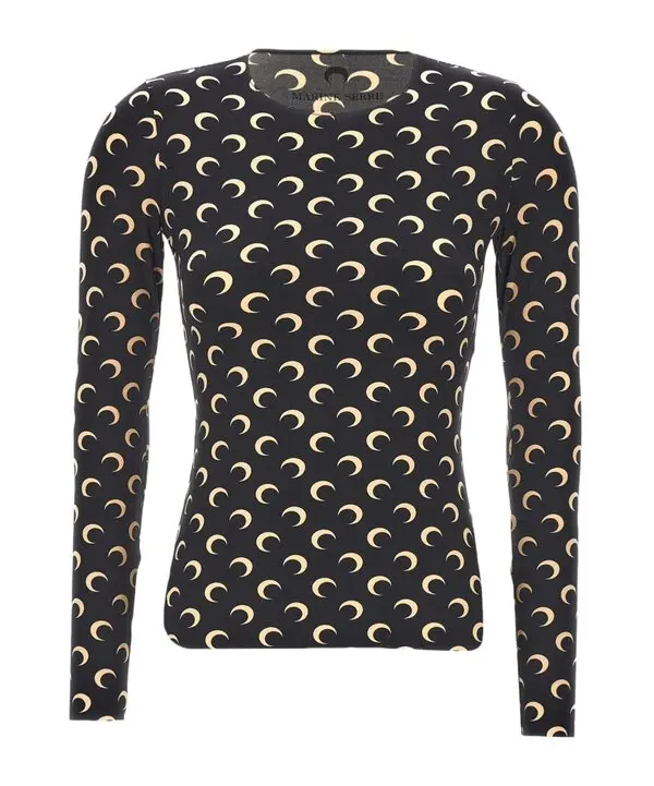 MARINE SERRE Moon Print Long Sleeve Crewneck T-shirt - No