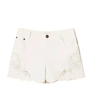 TWINSET Lace-detail Shorts - White