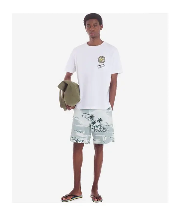 Maison Kitsuné Flower Printed Crewneck T-shirt