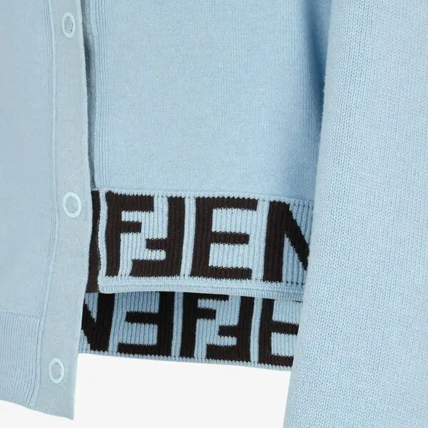 Fendi Light Wool Blend Cut-out Detailed Cardigan