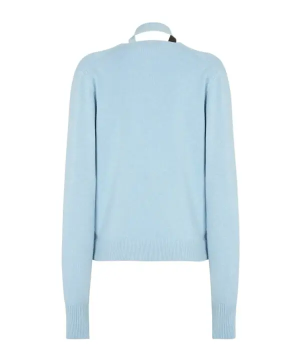 Fendi Light Wool Blend Cut-out Detailed Cardigan