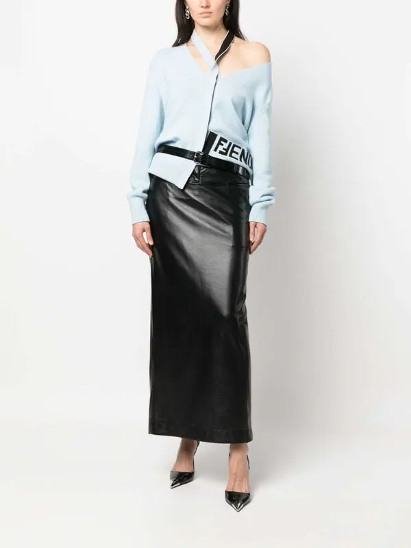 Fendi Light Wool Blend Cut-out Detailed Cardigan