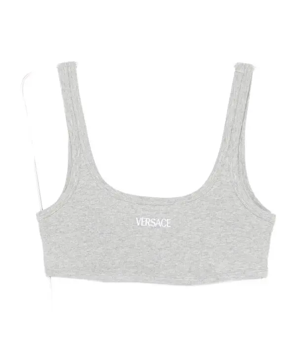 Versace Ribbed Bra - White