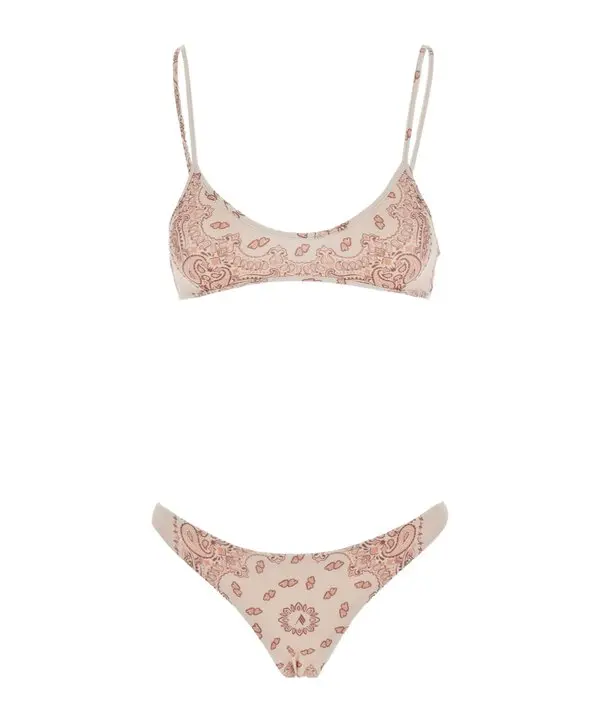 Attico Bandana Printed Bikini Set - Nude
