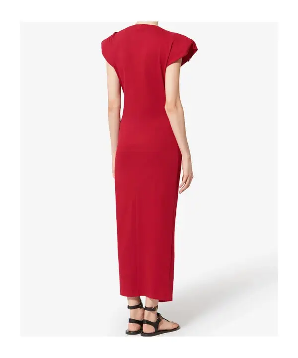 Isabel Marant Étoile Nadela Draped Maxi Dress - Cherry Red