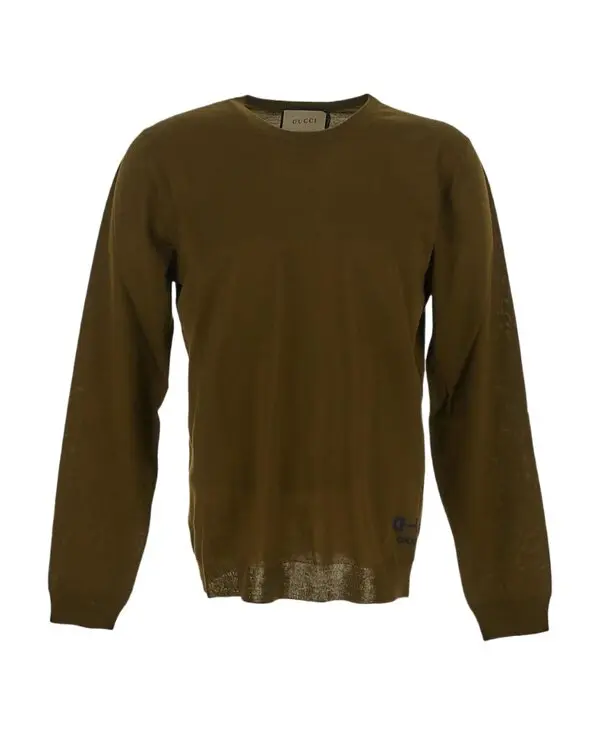 Gucci Embroidered Crewneck Sweater - Brown