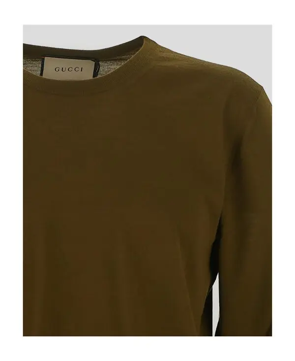 Gucci Embroidered Crewneck Sweater - Brown