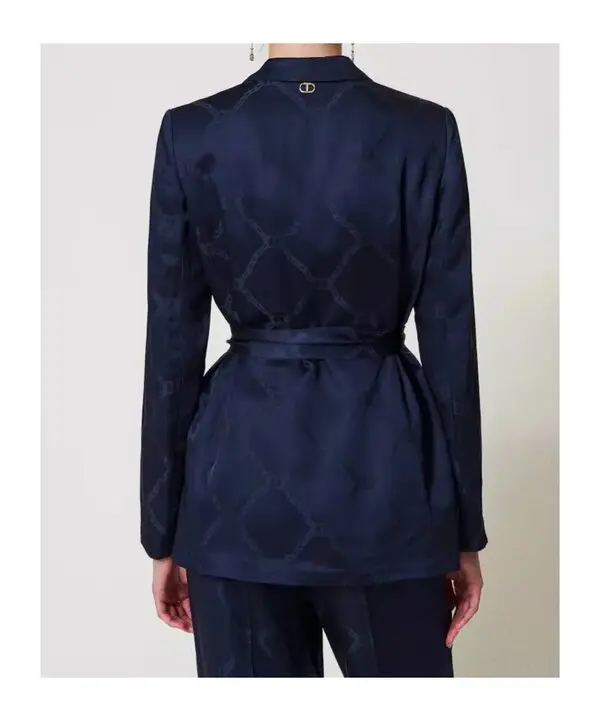 TWINSET Logo Jacquard Blazer - Indigo