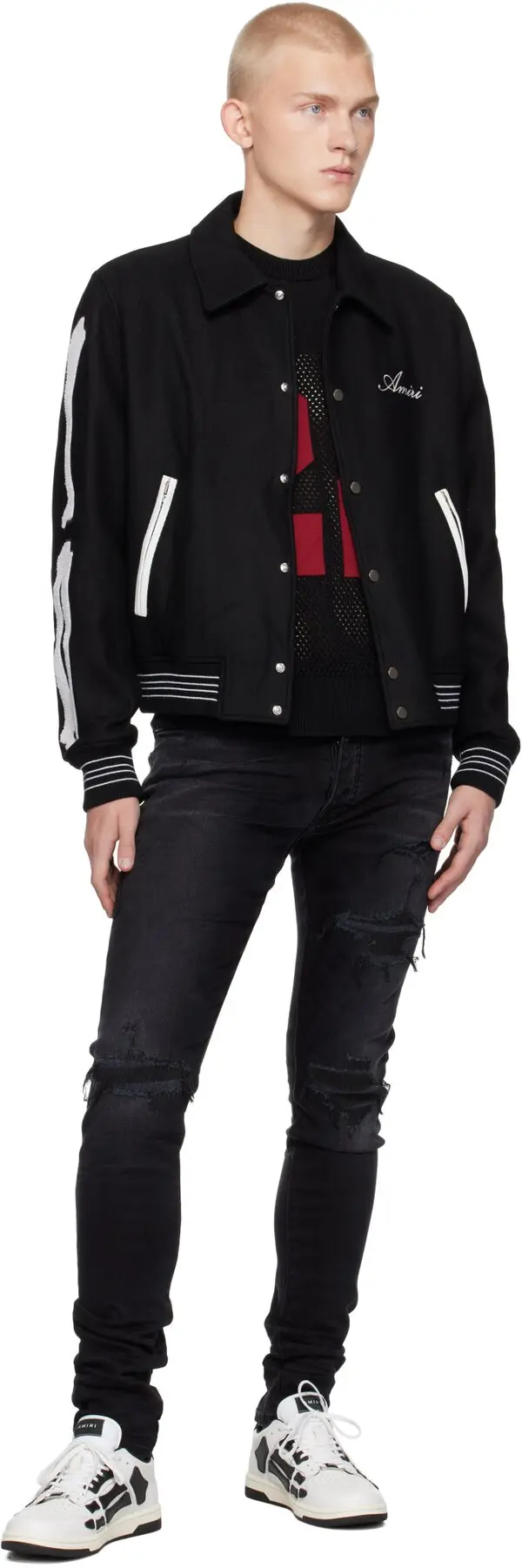 Amiri Embroidered Bone Jacket