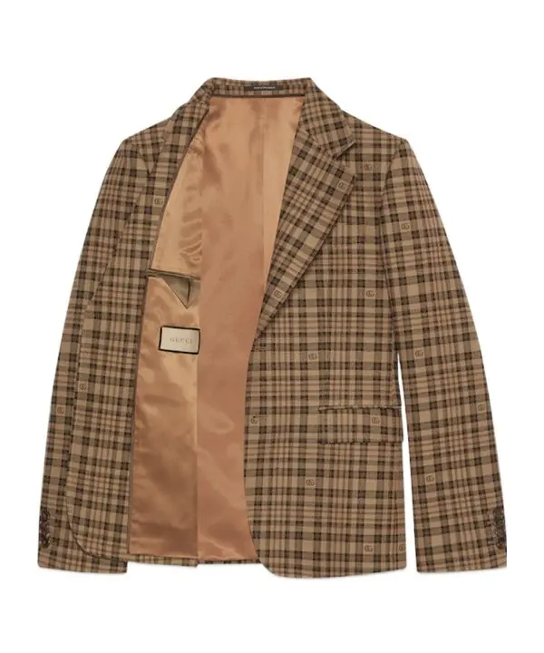 Gucci Checked Blazer With Gg Monogram