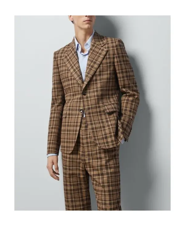 Gucci Checked Blazer With Gg Monogram