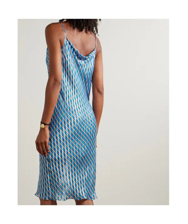 Dries Van Noten Cowl Neck Striped Slip Dress